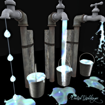 Second Life Marketplace - Artistic Spigot Lamps "Dripping" Water ~Touch ...