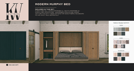 Second Life Marketplace - KraftWork Modern Murphy Bed PG (Add Me)