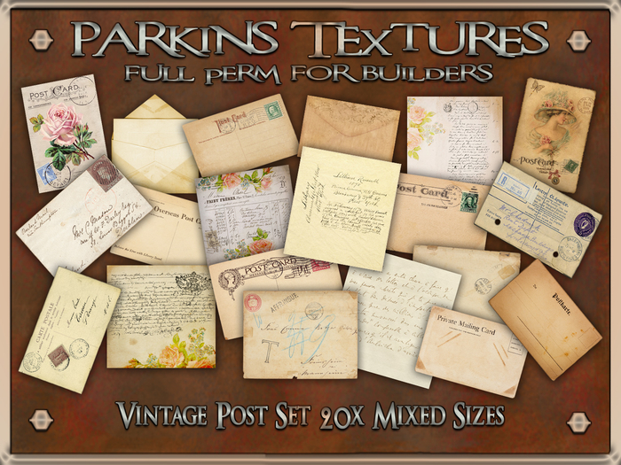 Second Life Marketplace - Parkins Textures - Vintage Post Set - 20x ...