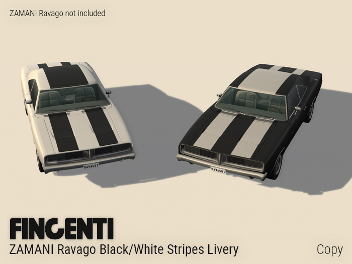 Second Life Marketplace - Fingenti: ZAMANI Ravago Black/White Stripes ...