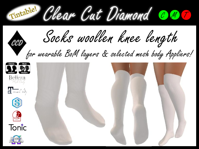 Second Life Marketplace - BoM & applied Socks woollen kneelength (by CCD)