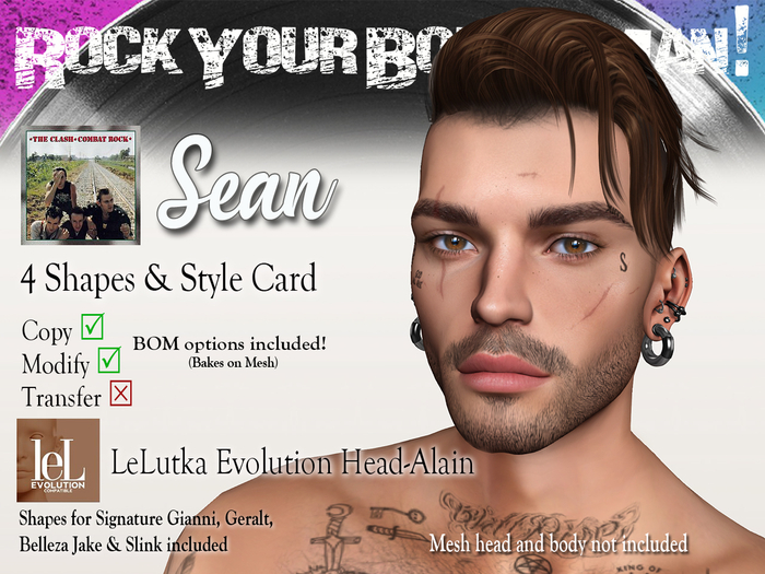Second Life Marketplace - Rock Your Body, Man! -SEAN Shape (For Lelutka ...