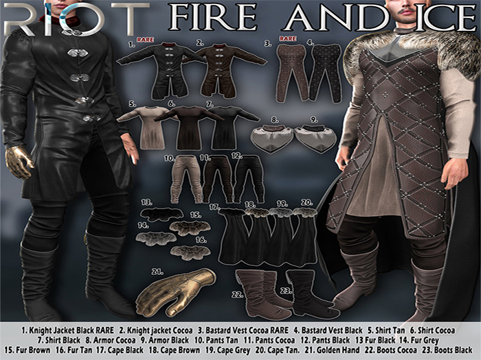 Second Life Marketplace - 8. RIOT / Fire & Ice Set - Jake - The Bastard ...