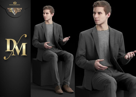 Second Life Marketplace - ~DM~ AVATAR Seated business man in gray suit