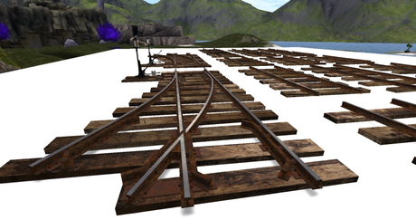 Second Life Marketplace - Railroad track Set Mesh