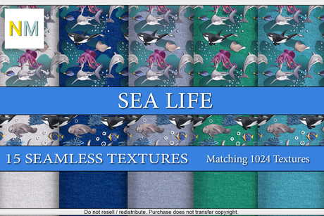 Second Life Marketplace - Sea Life Matching Kit 15 Seamless Textures NM