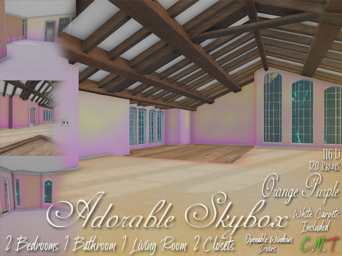 Second Life Marketplace - Strange Merchant Adorable Skybox -Orange Purple