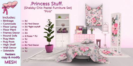 Second Life Marketplace - .Princess Stuff. [Shabby Chic Pastel ...