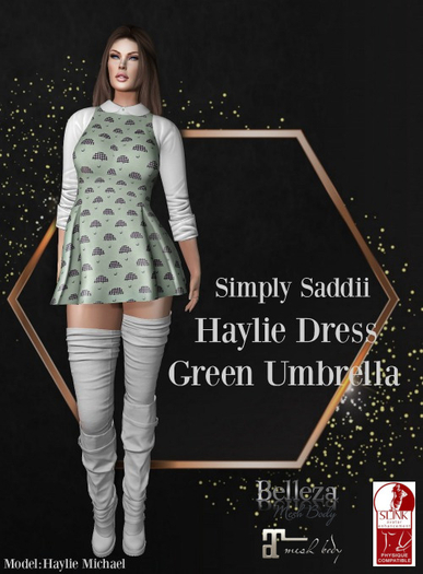 Second Life Marketplace - Simply Saddii-Haylie Dress Green Umbrella