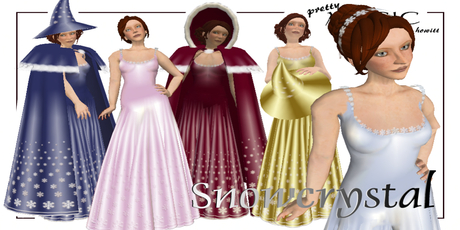 Second Life Marketplace - Snowcrystal gown blue castle [by Pretty Magic]