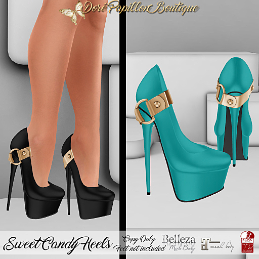 Second Life Marketplace - DPB Sweet Candy Heels - Aqua *Maitreya ...