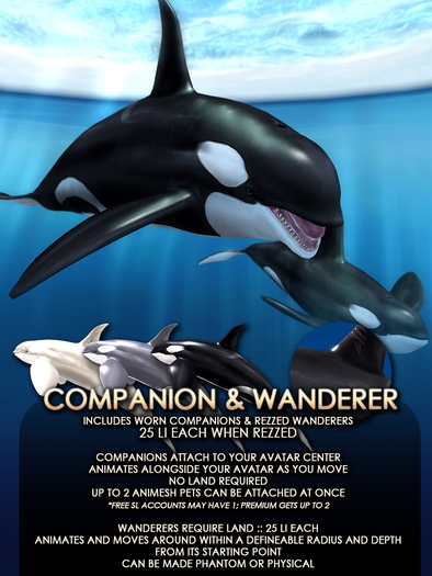 Second Life Marketplace - JIAN Orca Companions & Wanderers