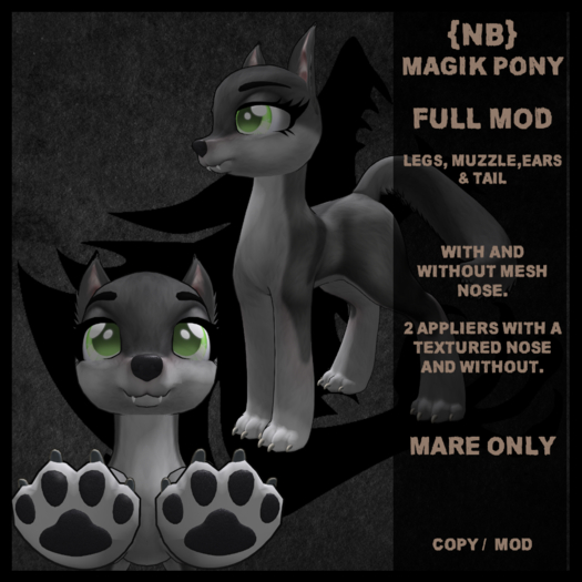 Second Life Marketplace - TCW - Magik Mare Timber wolf Grey