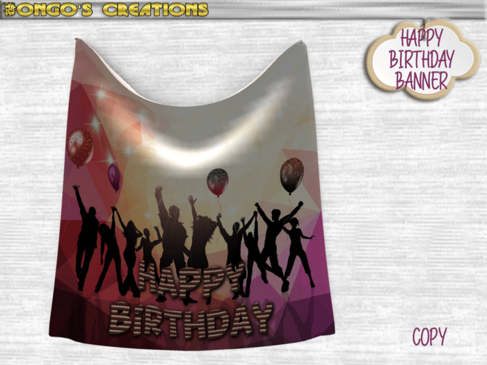 Second Life Marketplace - BMC3251 - HAPPY BIRTHDAY - DOUBLE SIDED ...