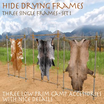 Second Life Marketplace - Three Hide Drying Frames Set 1 - Native ...