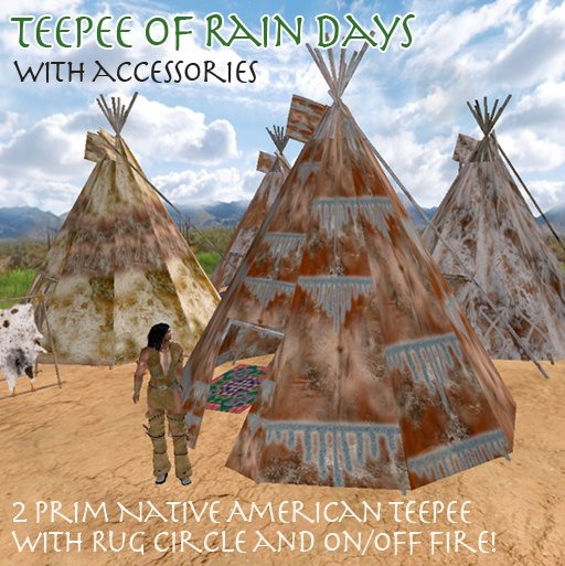 Second Life Marketplace - Teepee of Rain Days - Native American/tipi ...