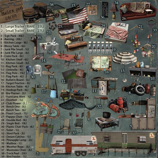 Second Life Marketplace - 6 -DRD- Trailer Park - Messy Table