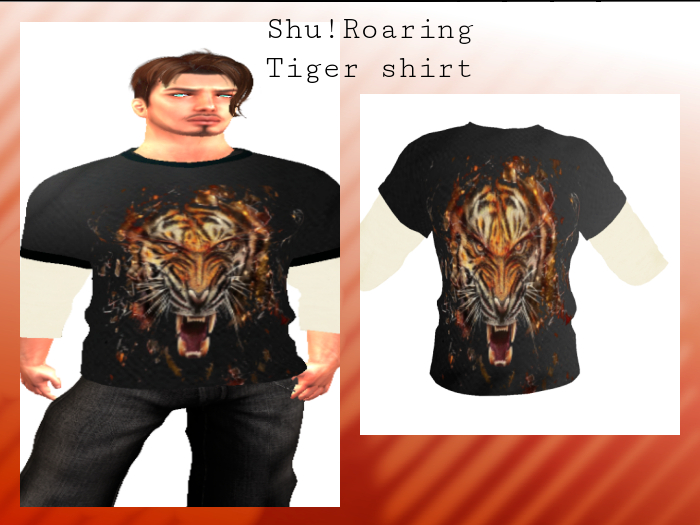 Second Life Marketplace - Shu! Tiger Roaring - male shirt- Mesh