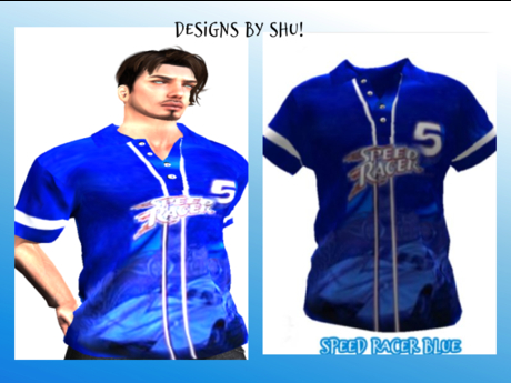Second Life Marketplace - Shu! Speed Racer Blue polo shirt- Mens