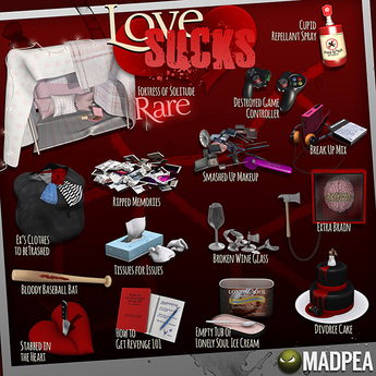 Second Life Marketplace - MadPea Love Sucks - Bloody Baseball Bat
