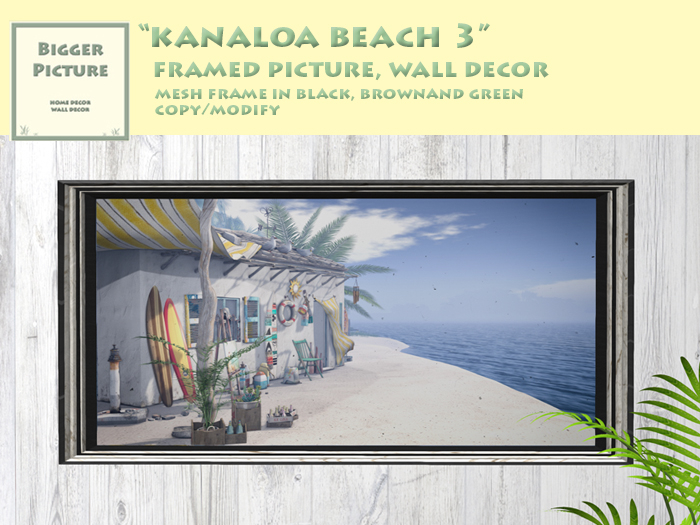 Second Life Marketplace - Kanaloa Beach 3 - Bigger picture wall decor