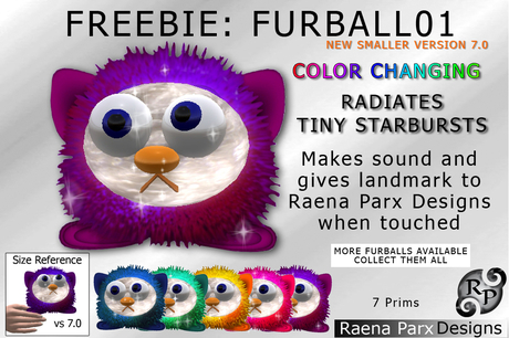 Second Life Marketplace - FREEBIE: FURBALL01 vs 7.1 - COLOR CHANGING ...