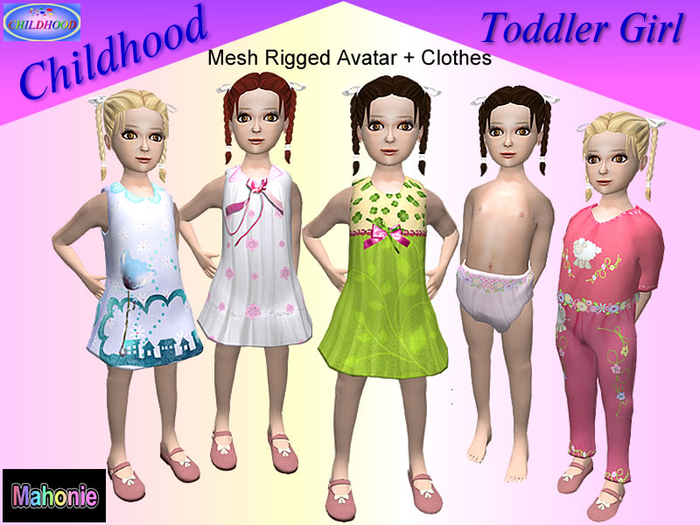 Second Life Marketplace - Toddler Girl Mesh Rigged Avatar + Clothes ...