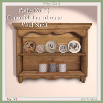 Second Life Marketplace - {Why Not ?} Cononish Farmhouse Wall Shelf-Boxed