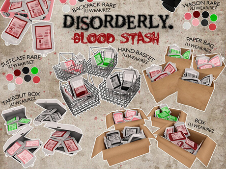 Second Life Marketplace - DISORDERLY. / BLOOD STASH / TAKEOUT BOX ...