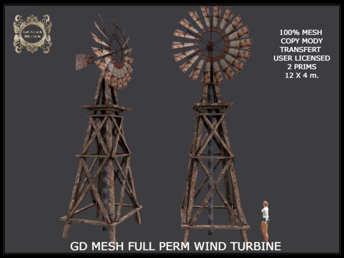 Second Life Marketplace - GD MESH FULL PERM WIND TURBINE