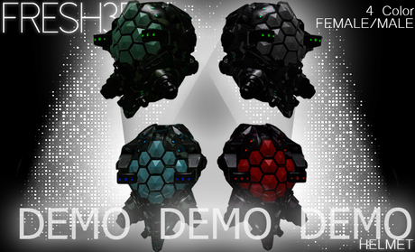 Second Life Marketplace - FRESH3D Sci-Fi Military Helmet DEMO
