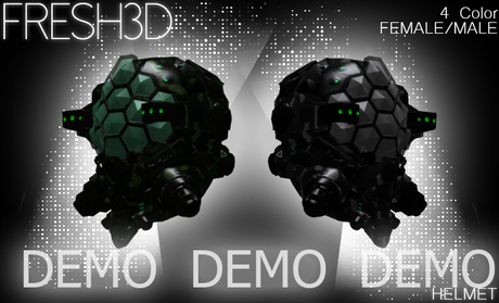 Second Life Marketplace - FRESH3D Sci-Fi Military Helmet DEMO