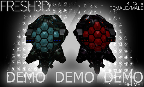 Second Life Marketplace - FRESH3D Sci-Fi Military Helmet DEMO