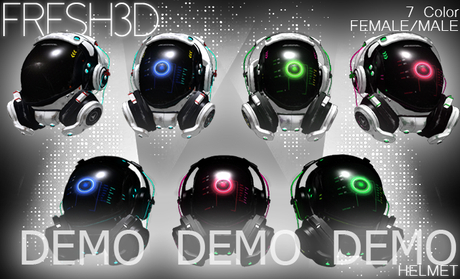 Second Life Marketplace - Fresh3D Sci-Fi Helmet DEMO