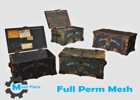 Second Life Marketplace - Mesh Place - Vintage Trunks - Full Perm Mesh