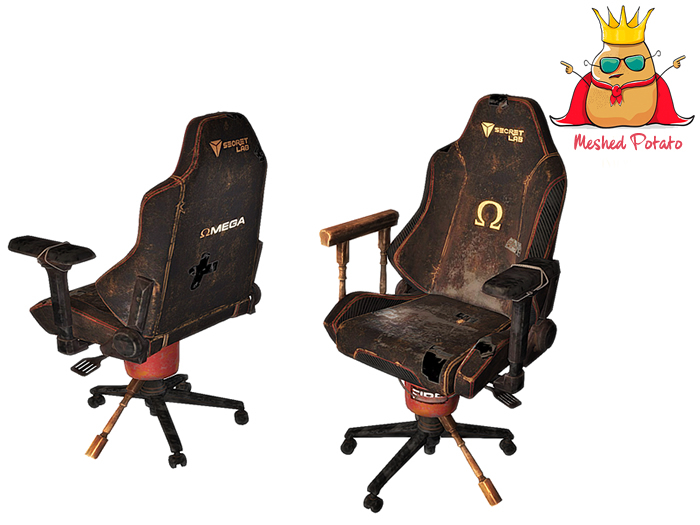 Second Life Marketplace - Meshed Potato - Old Gaming Chair - Full Perm Mesh