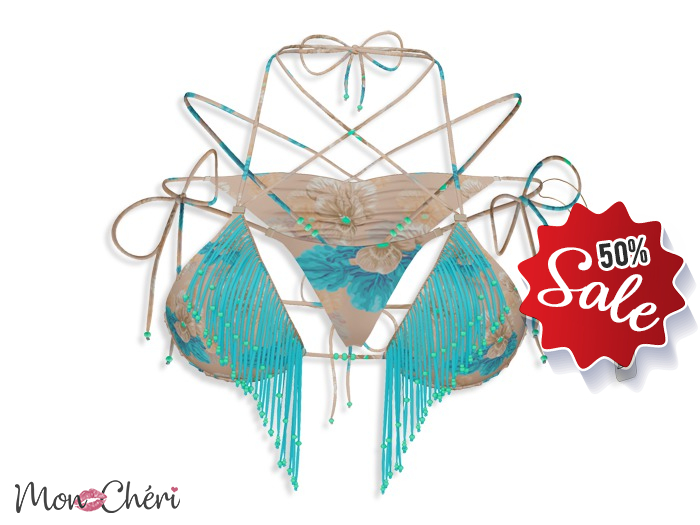 Second Life Marketplace - *MC* Tampa Bikini - Floral/Turquoise
