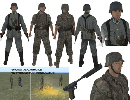 Second Life Marketplace - German Soldier Avatar + Luger Pistol
