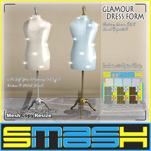 Second Life Marketplace - SMASH - Glamour Dress Form (Linen-Set2)