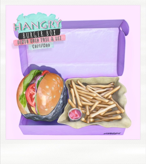 Second Life Marketplace - Hangry - Burger Box - Purple