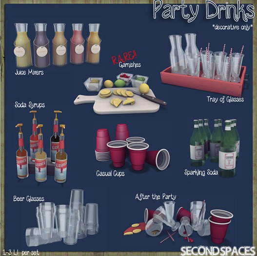Second Life Marketplace - Second Spaces - Party Drinks - soda syrups