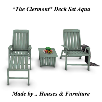Second Life Marketplace - *The Clermont* Deck Set Aqua