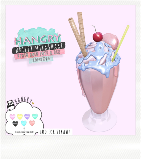Second Life Marketplace - Hangry - Drippy Milkshake - Peach