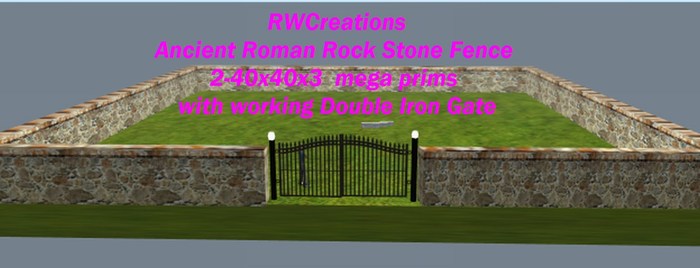 Second Life Marketplace - Greek Roman Rock Stone Square Fence 40x40x3 ...