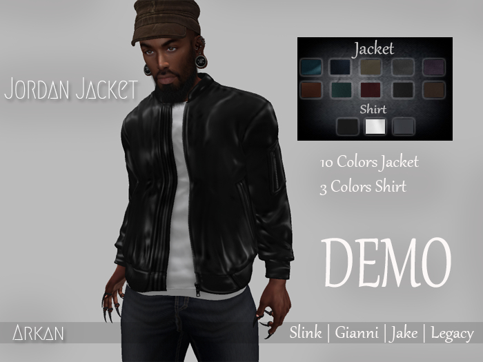 Second Life Marketplace - .::Arkan::. Jordan Jacket Leather + Fitmesh DEMO