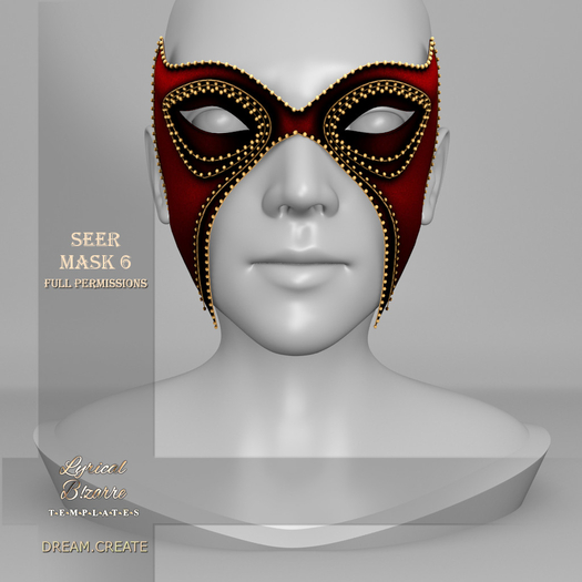 Second Life Marketplace - !Lyrical B!zarre Templates! - Seer Mask 6 MESH FP