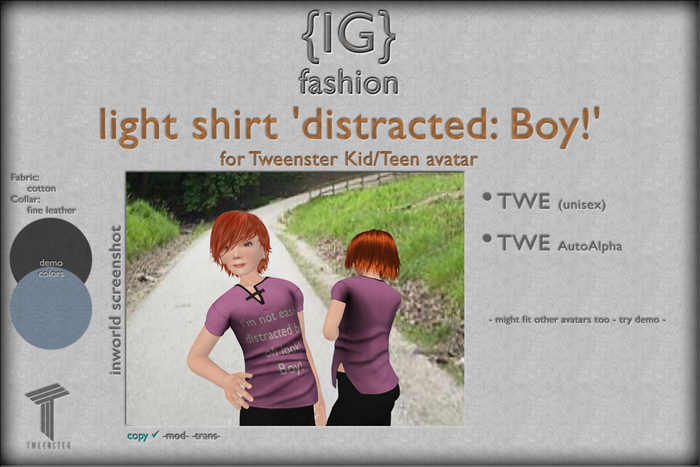 Second Life Marketplace - {IG} fashion light shirt - distracted_boy ...