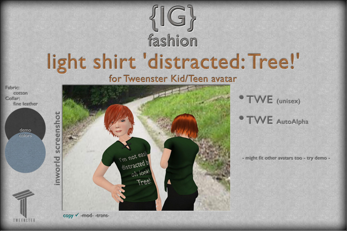 Second Life Marketplace - {IG} fashion light shirt - distracted_tree ...