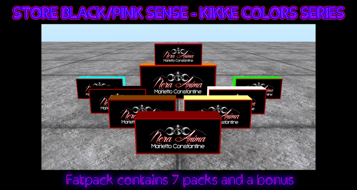 Second Life Marketplace - KIKKE COLORS SERIES *Black Pink Sense* FATPACK