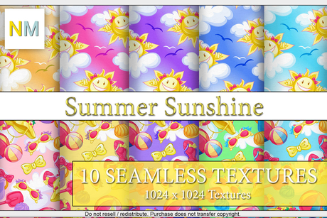 Second Life Marketplace - Summer Sunshine Patterns Kit 10 Seamless ...